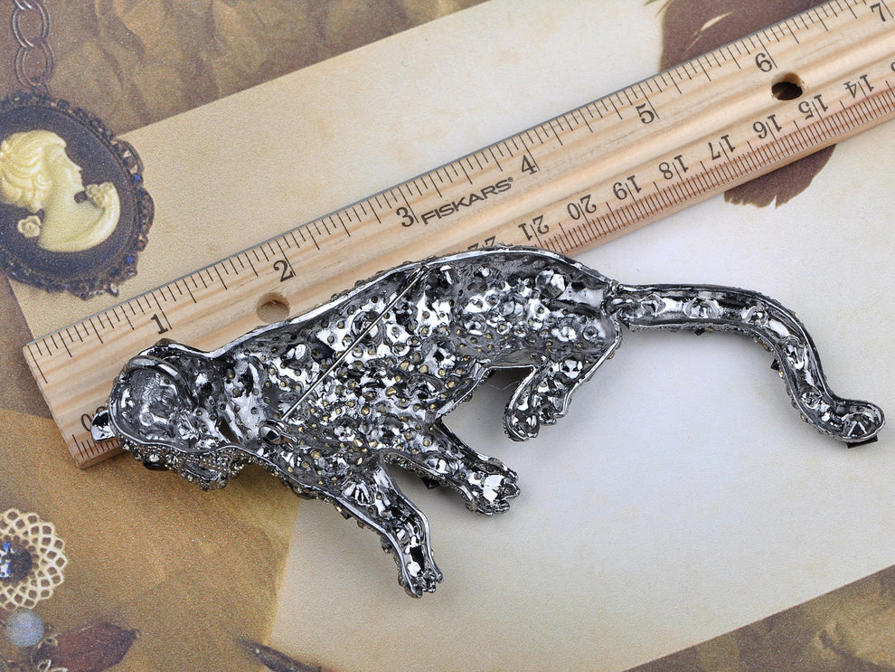 Gun Black Square Leopard Brooch Pin - Anna-Kaci – ALILANG.COM