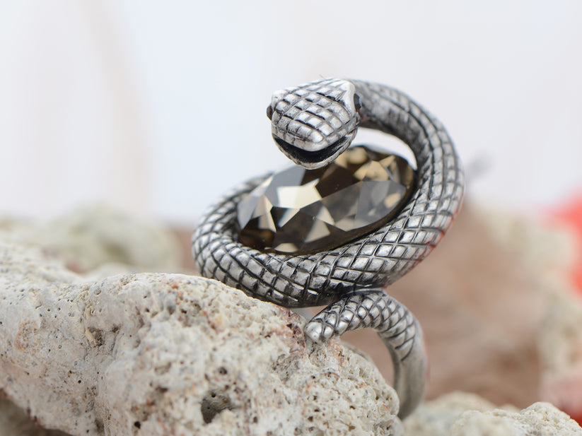 Topaz Wrap Around Snake Serpent Ring - Anna-Kaci – ALILANG.COM