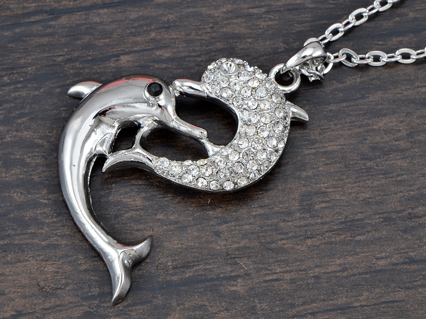 Twin Dolphin Chain Necklace Pendant Plated - Anna-Kaci – ALILANG.COM